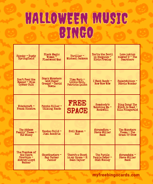 HALLOWEEN MUSIC BINGO