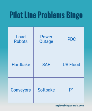 Pilot Line Problems Bingo