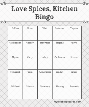 Love Spices, Kitchen Bingo