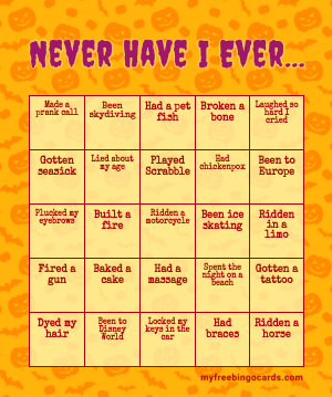 Never Have I Ever... Bingo