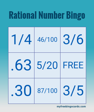 Rational Number Bingo