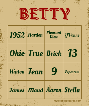 BETTY BINGO