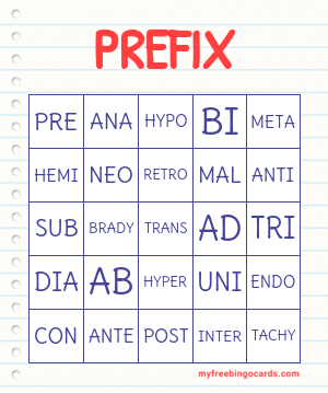 PREFIX BINGO