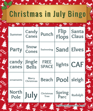 Christmas in July Bingo