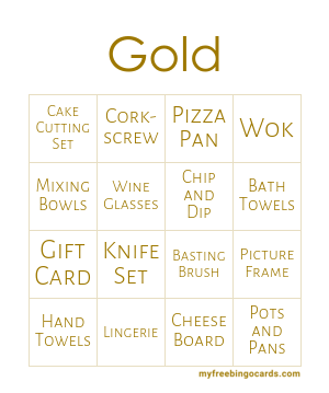 Print 100+ Gold Bingo Cards