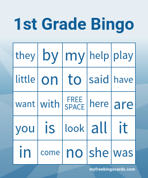 Print 100+ 1st Grade Bingo Cards
