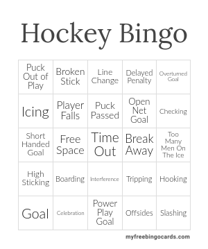 Hockey Bingo