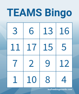 TEAMS Bingo