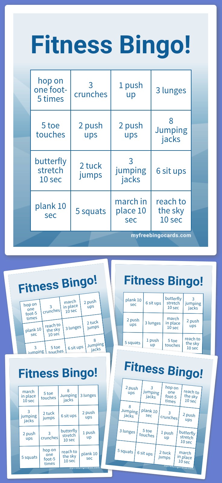 Virtual Fitness Bingo!