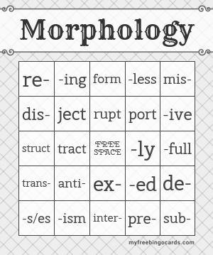 Morphology Bingo