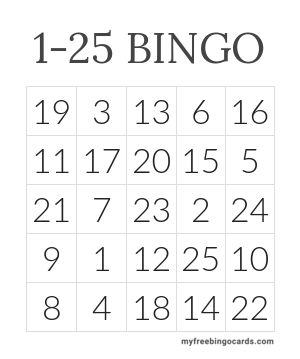 1-25 BINGO