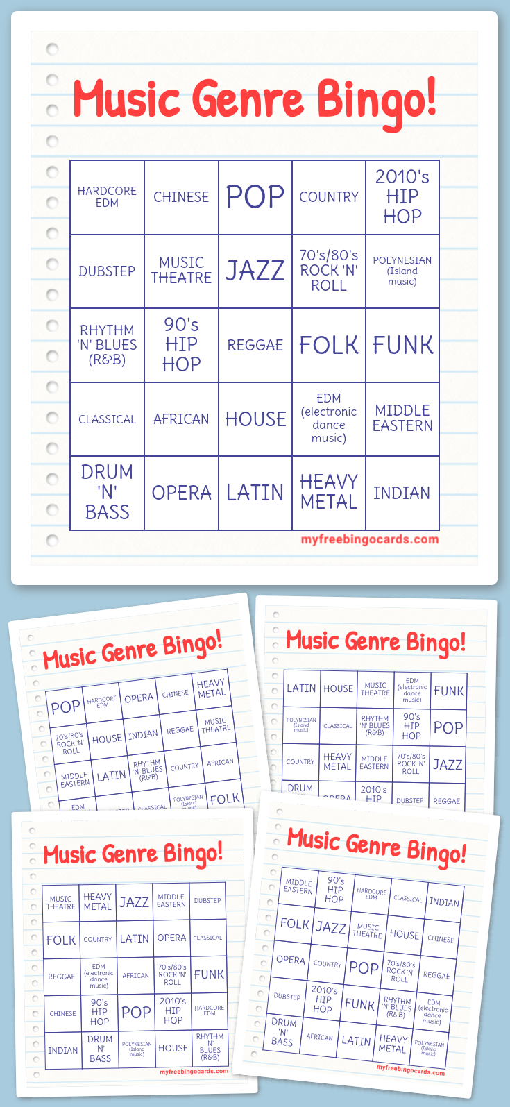 Virtual Music Genre Bingo!