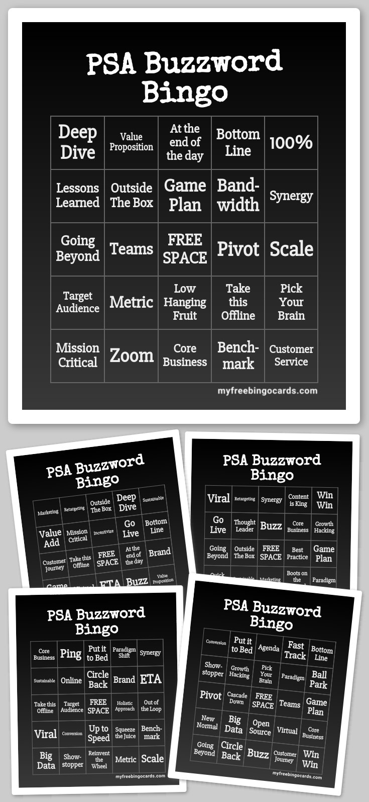Virtual PSA Buzzword Bingo
