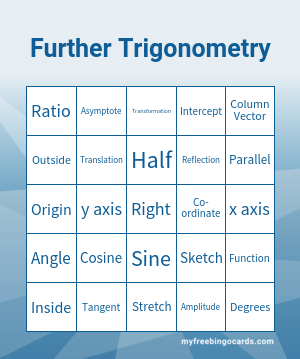 Further Trigonometry Bingo