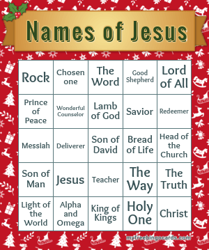 Names of Jesus Bingo