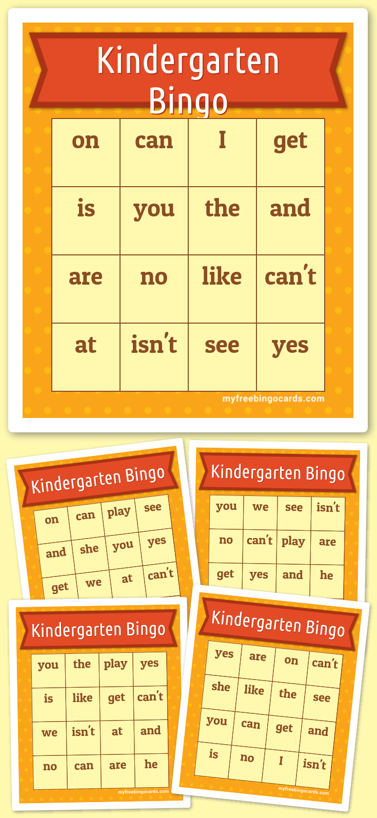 Virtual Kindergarten Bingo