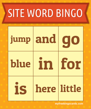 SITE WORD BINGO