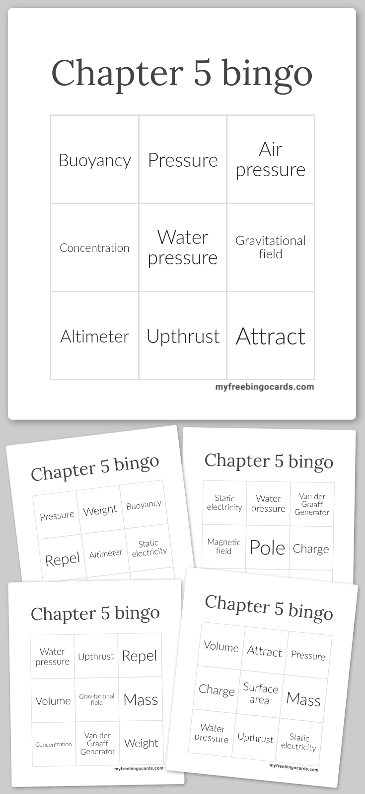 Virtual Chapter 5 bingo