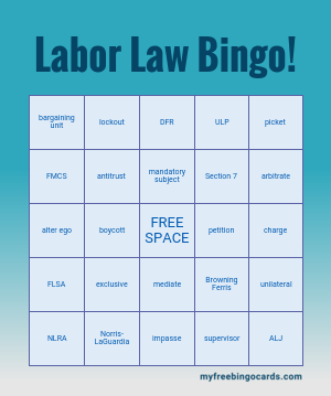 Labor Law Bingo!