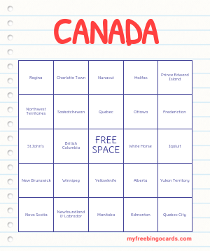 PRINT 100+ CANADA BINGO CARDS