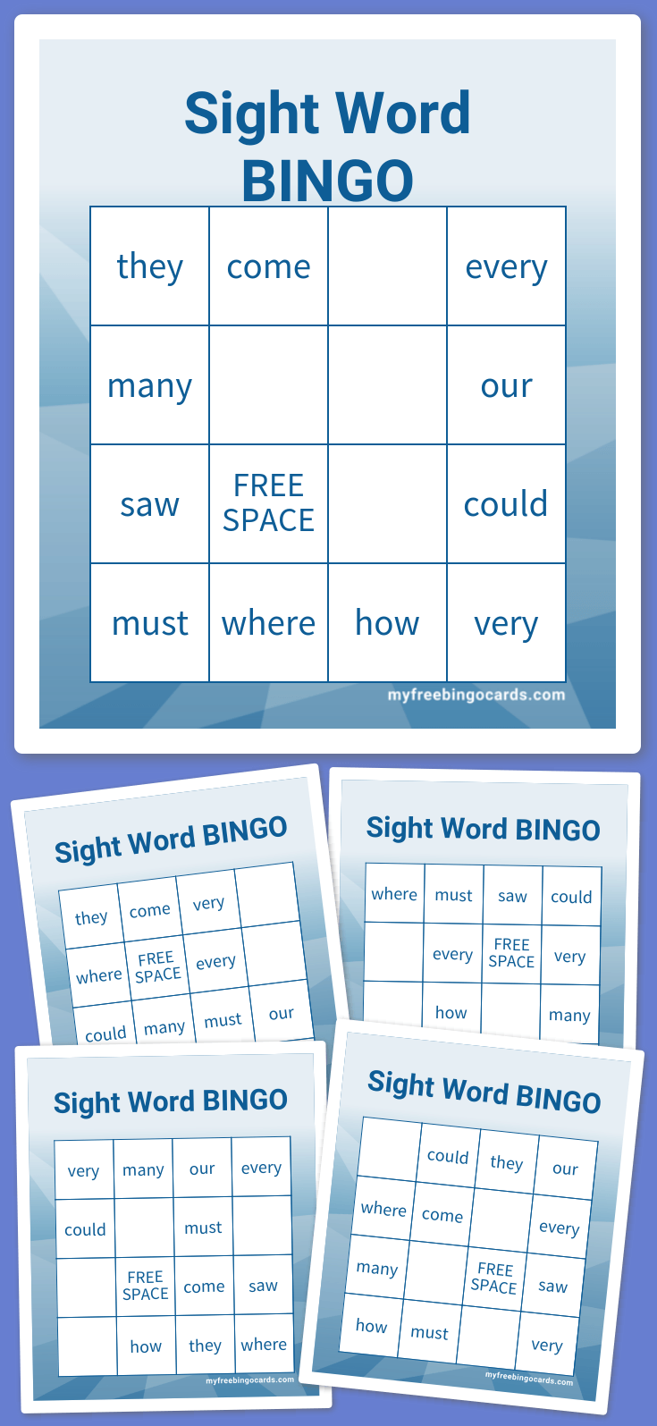 Virtual Sight Word BINGO