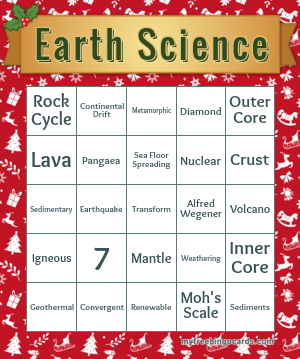 Earth Science Bingo