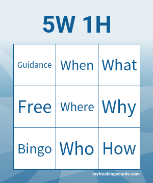5W 1H BINGO