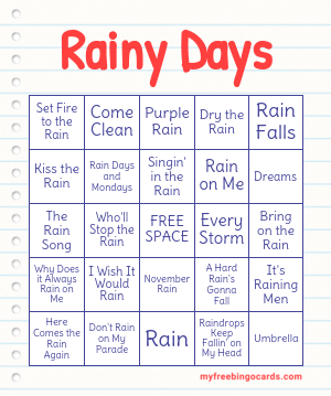 Rainy Days Bingo