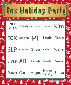 Print 100+ Fox Holiday Party Bingo Cards