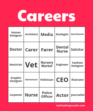 Careers Bingo