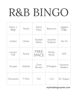 R&B BINGO