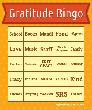 Gratitude Bingo